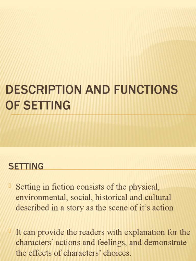 Understanding Setting in Fiction | PDF