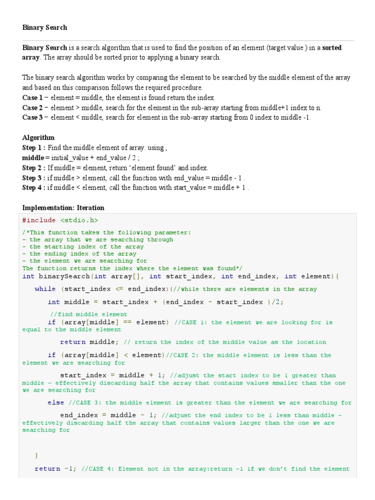 Binary Search | PDF | Time Complexity | Array Data Structure