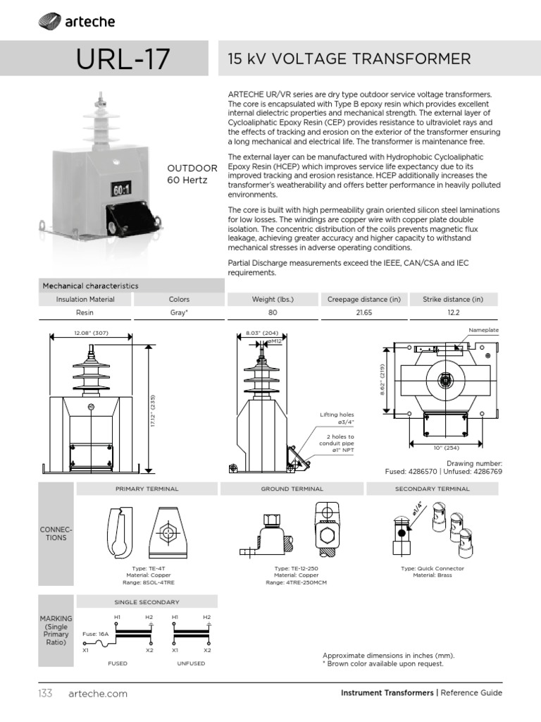 15 KV Voltage Transformer: Outdoor 60 Hertz | PDF | Transformer ...