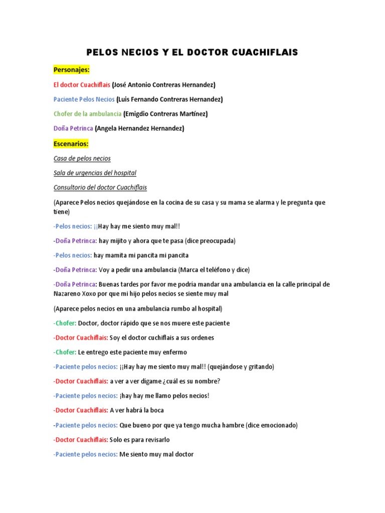 Pelos Necios y El Doctor Cuachiflais | PDF
