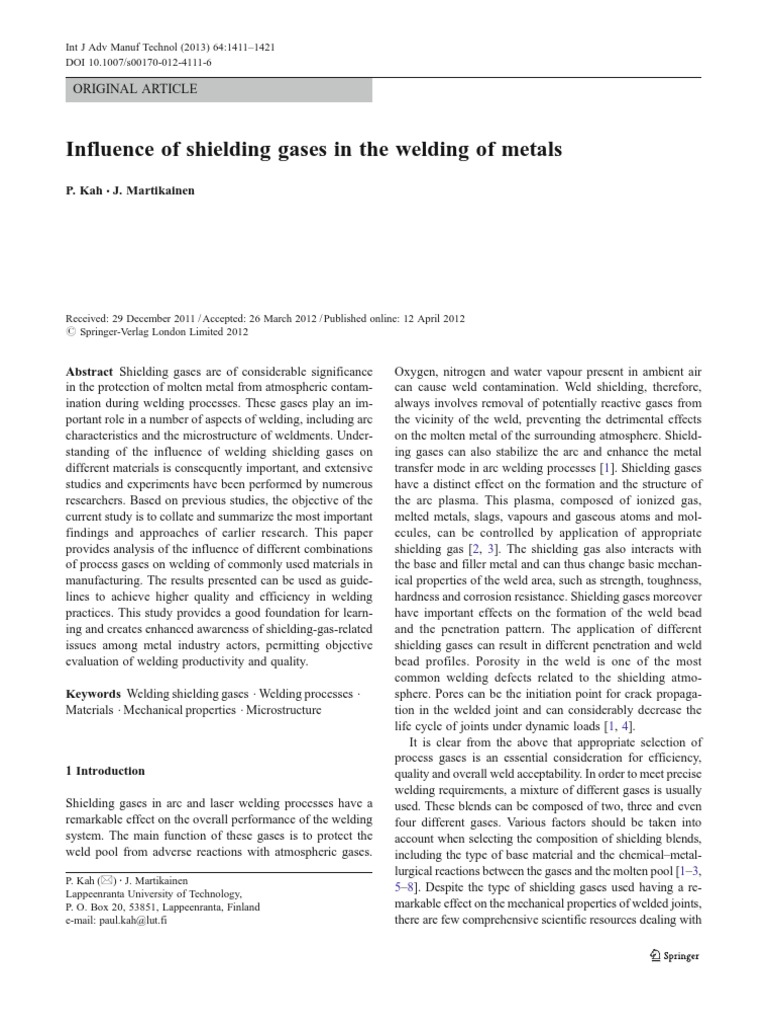 Shielding Gas Mixtures in Welding Phase 105 | PDF | Welding | Construction
