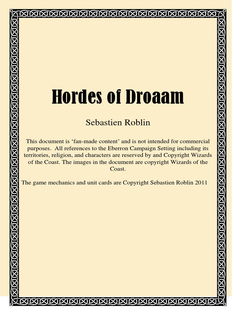 Hordes of Droaam (Faction Book) | PDF | World Of Eberron | Infantry