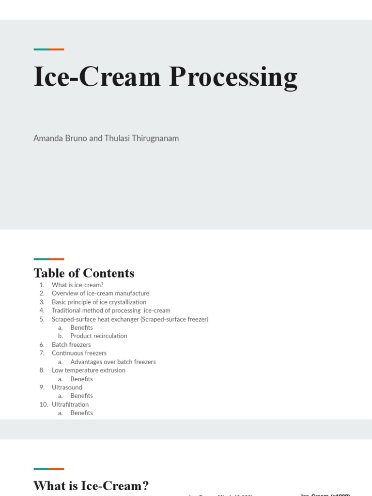 Scraped-Surface Freezer in Ice Cream Production | PDF | Ice Cream ...