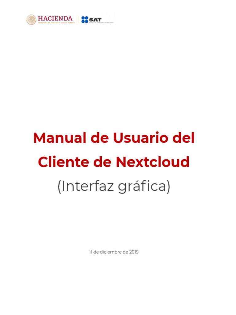Guía de Nextcloud para SATCLOUD | PDF | Software multiplataforma | Archivo de computadora