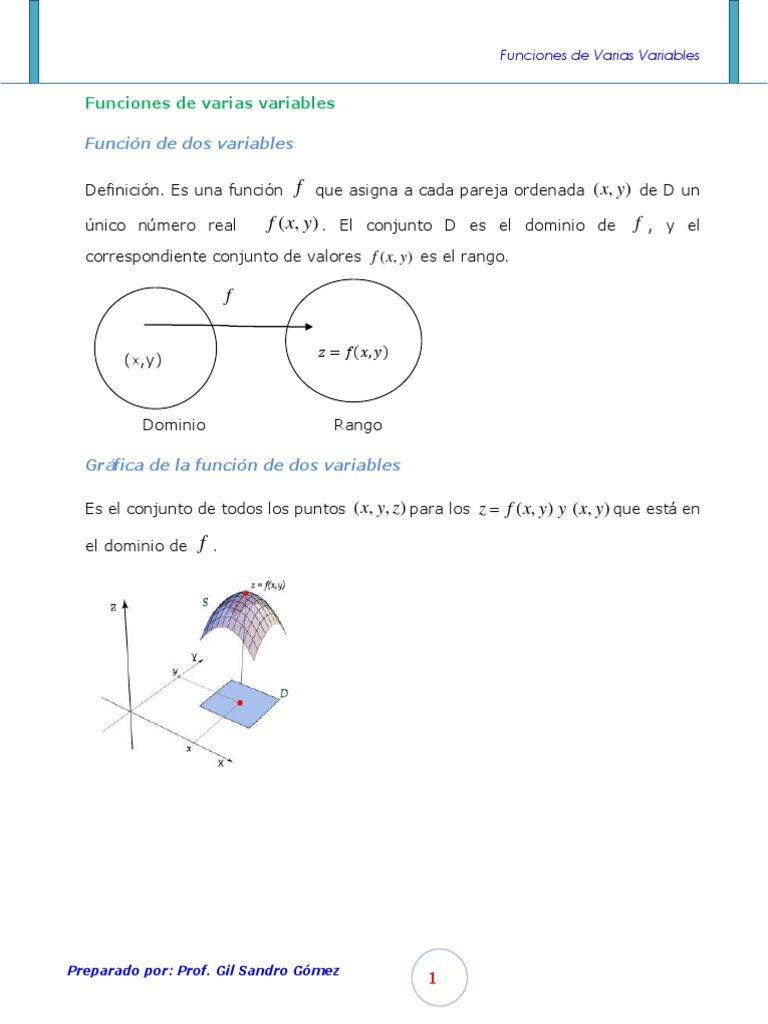 Tema V. Funciones de Varias Variables | PDF | Función (Matemáticas) | Derivado