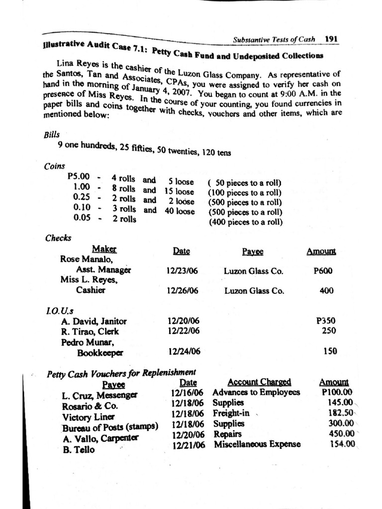 Applied Auditing (Cash & Receivables Problems) | PDF