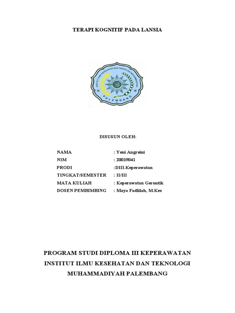 Terapi Kognitif Pada Lansia | PDF