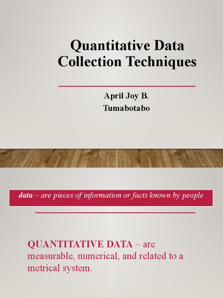 5 Quantitative Data Collection Techniques | PDF | Level Of Measurement ...
