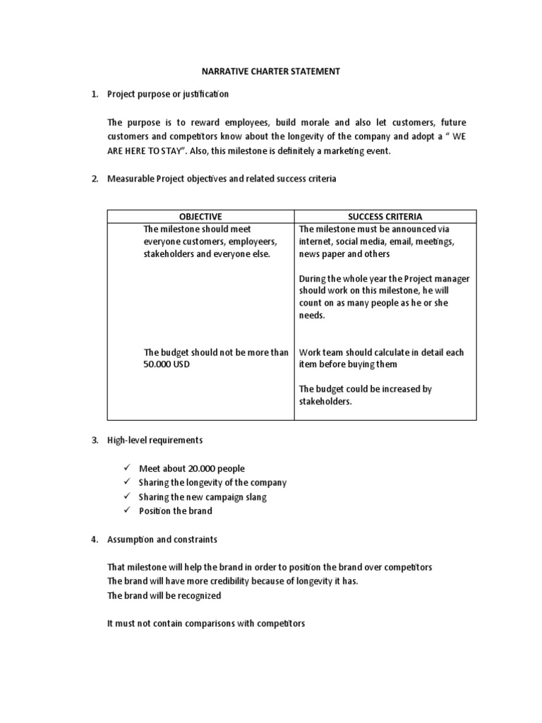Narrative Charter Statement | PDF | Brand | Media Manipulation