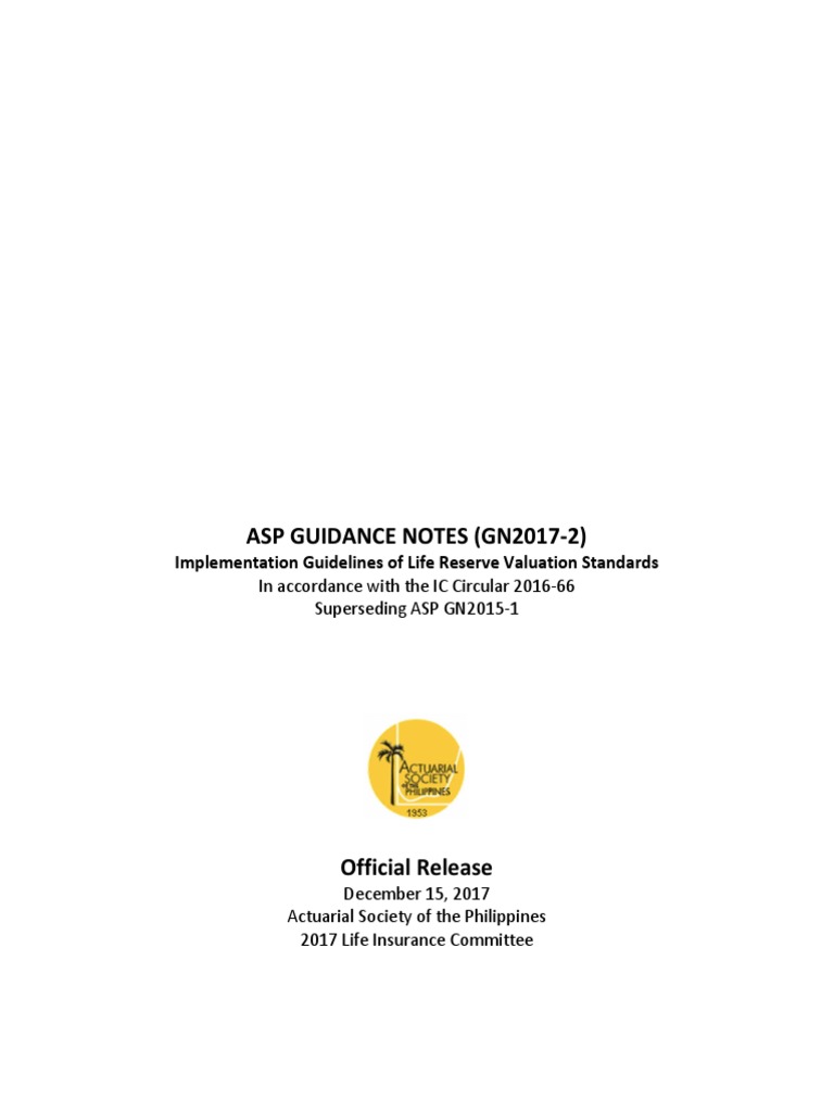 Life Reserve Valuation Standards Guide | PDF | Valuation (Finance ...