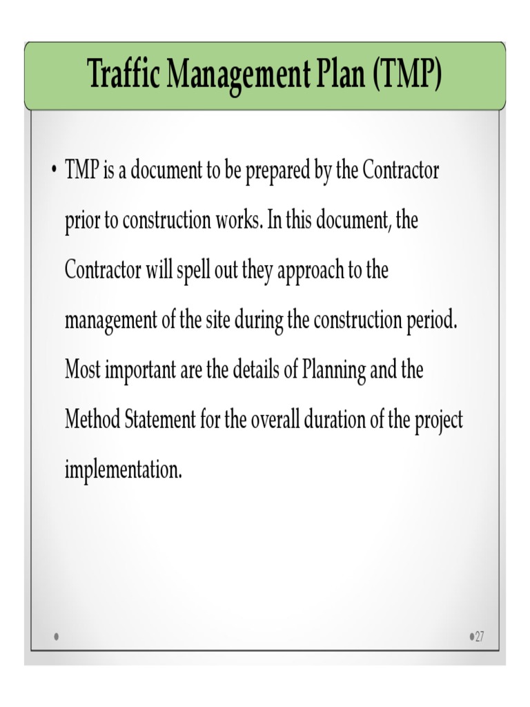 Traffic Management Plan (TMP) | PDF