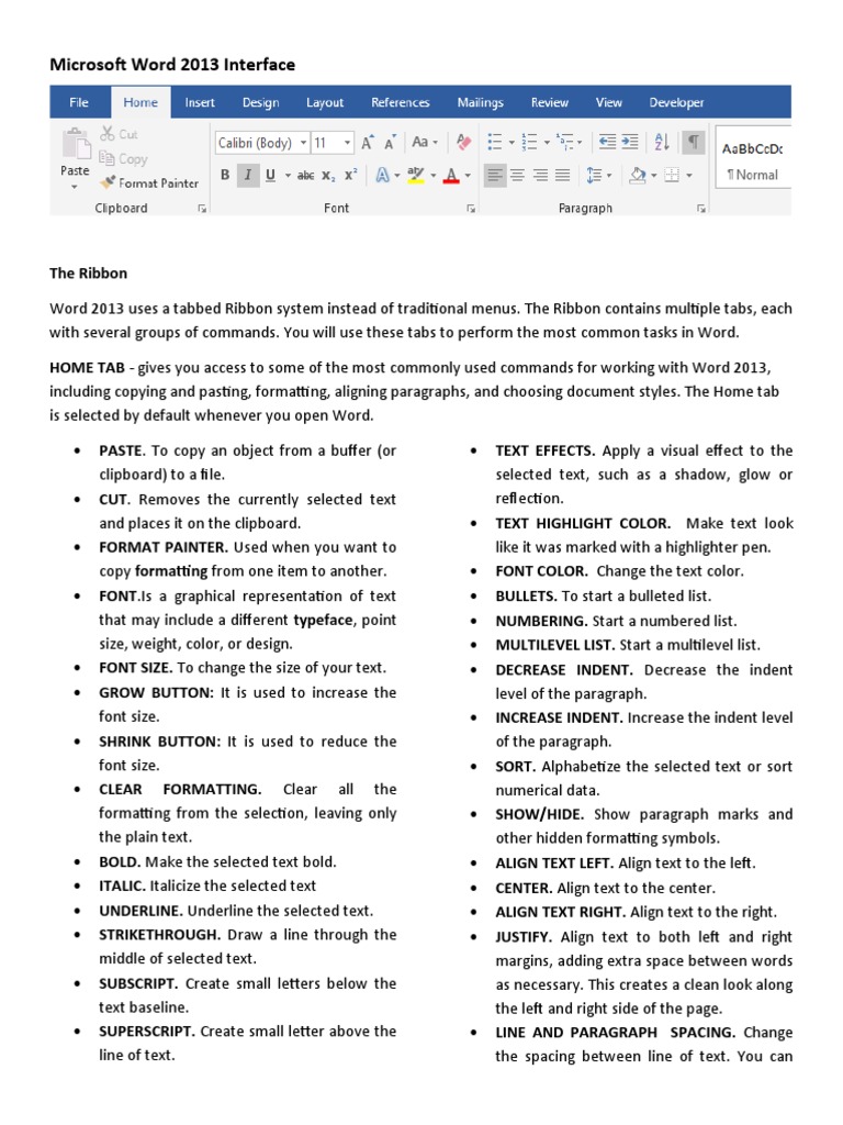 Microsoft Word 2013 Interface | PDF | Graphic Design | Typography