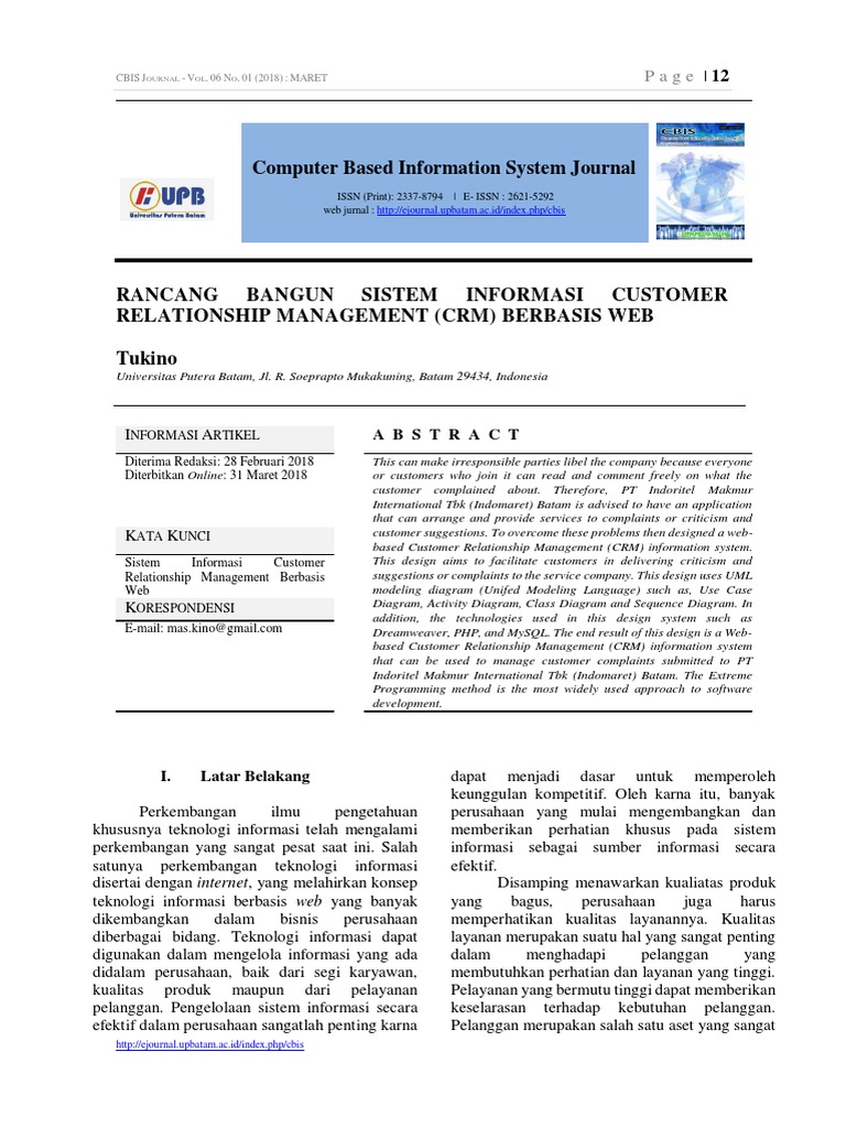Computer Based Information System Journal | PDF