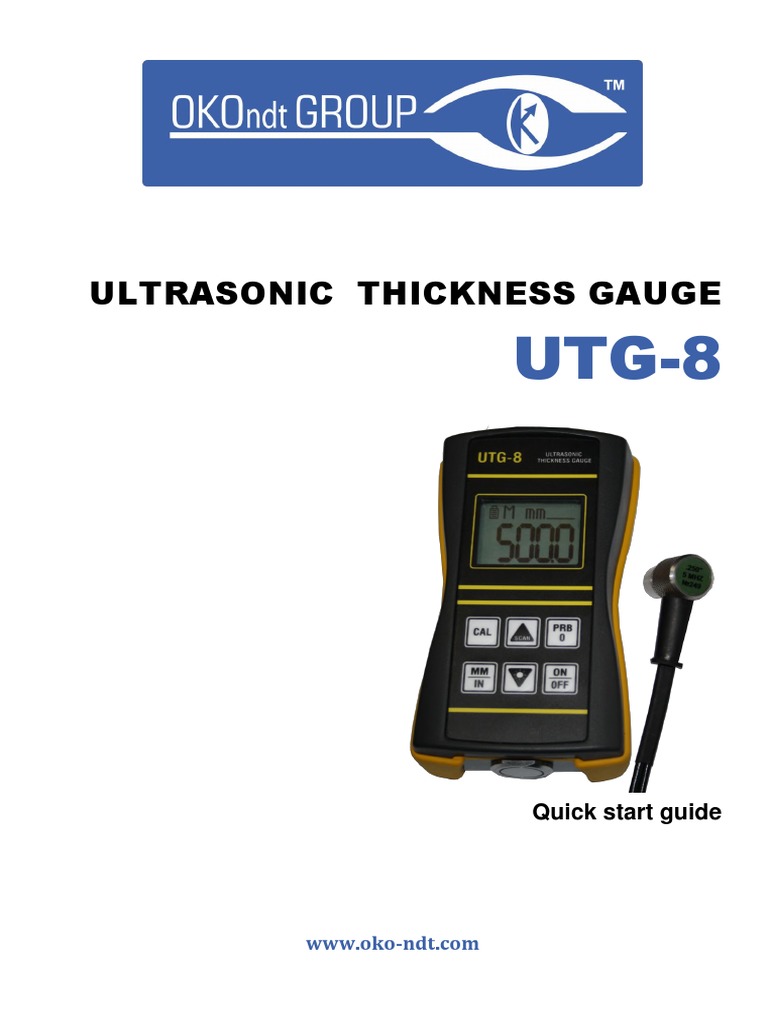 Ultrasonic Thickness Gauge: Quick Start Guide | Download Free PDF | Ultrasound | Calibration