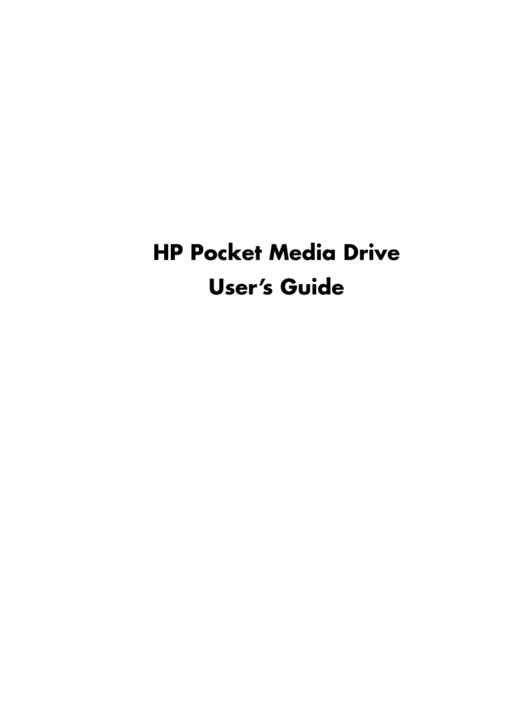 HP Pocket Media Drive - 5992-0008 | PDF | Backup | Usb