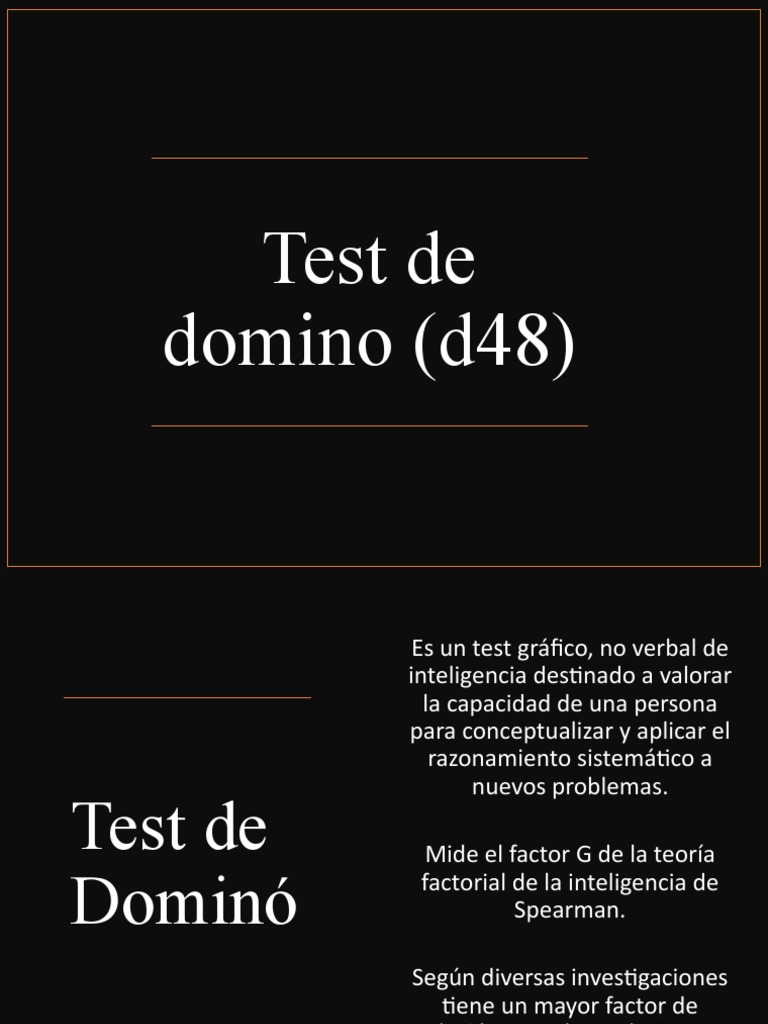 Test de Dominó: Evaluación de Inteligencia | PDF | Inteligencia ...