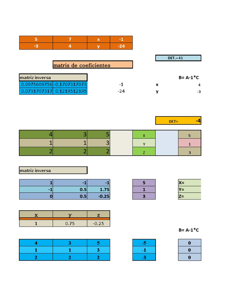 Calculo de Matrices | PDF | Teaching Methods & Materials