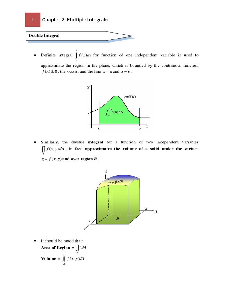 Lecture Notes (Chapter 2.1 Double Integral) | PDF | Integral ...
