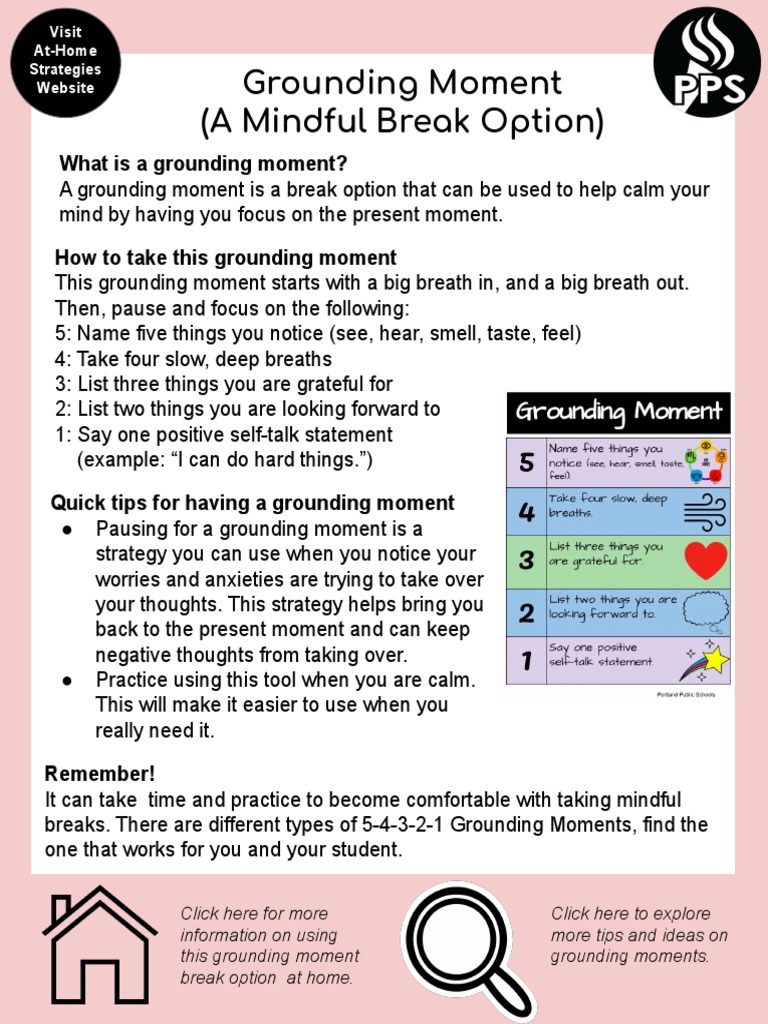 Grounding Moment Break Option Pps At-Home Strategies For Distance ...