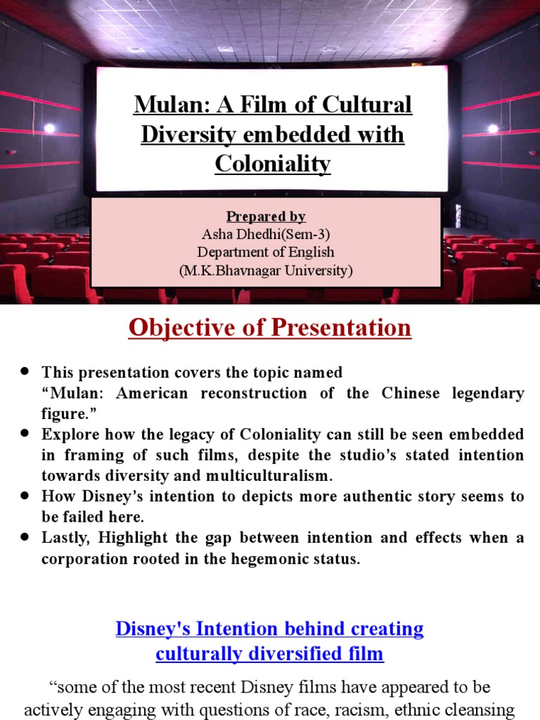 Mulan - A Film of Cultural Diversity Embedded With Coloniality | PDF ...