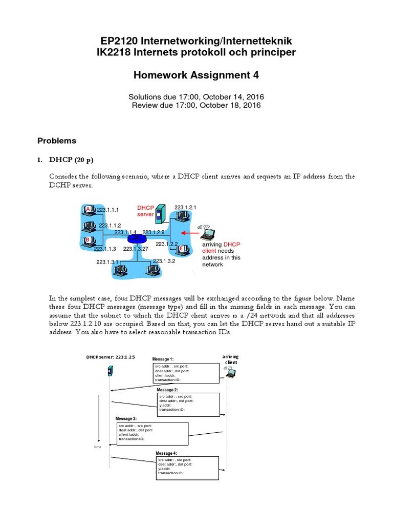 EP2120 Internetworking/Internetteknik IK2218 Internets Protokoll Och Principer Homework ...