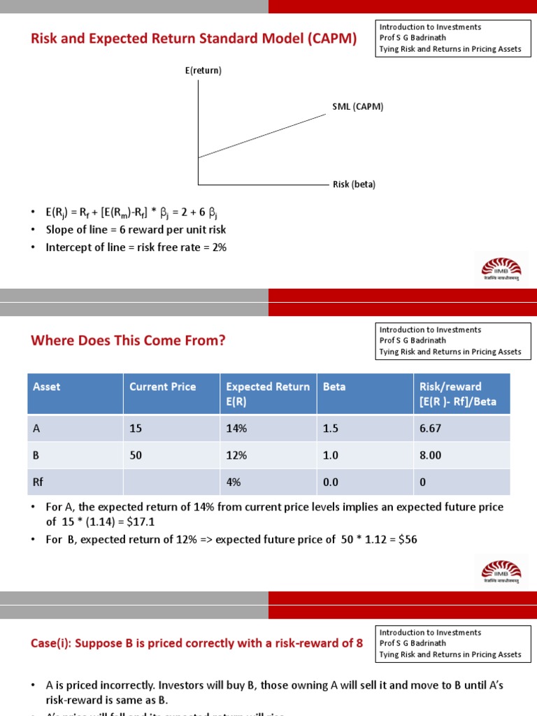 Risk and Expected Return Standard Model (CAPM) | PDF | Capital Asset ...