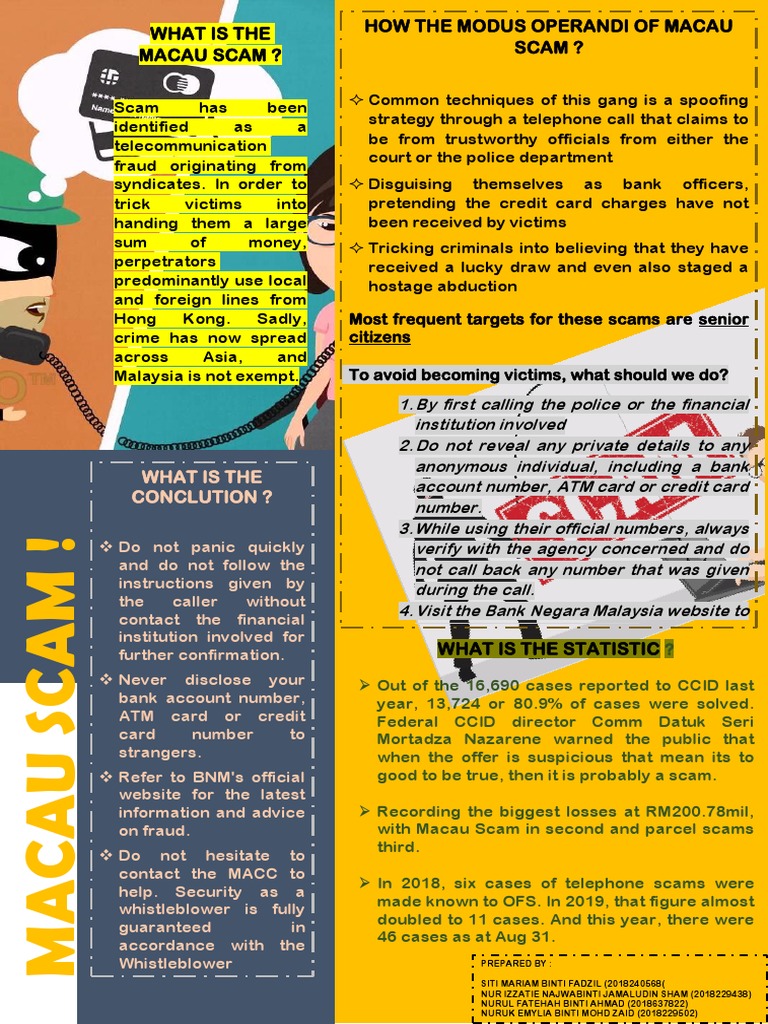 Macau Scam Infographic Poster | PDF | Confidence Tricks | National Security