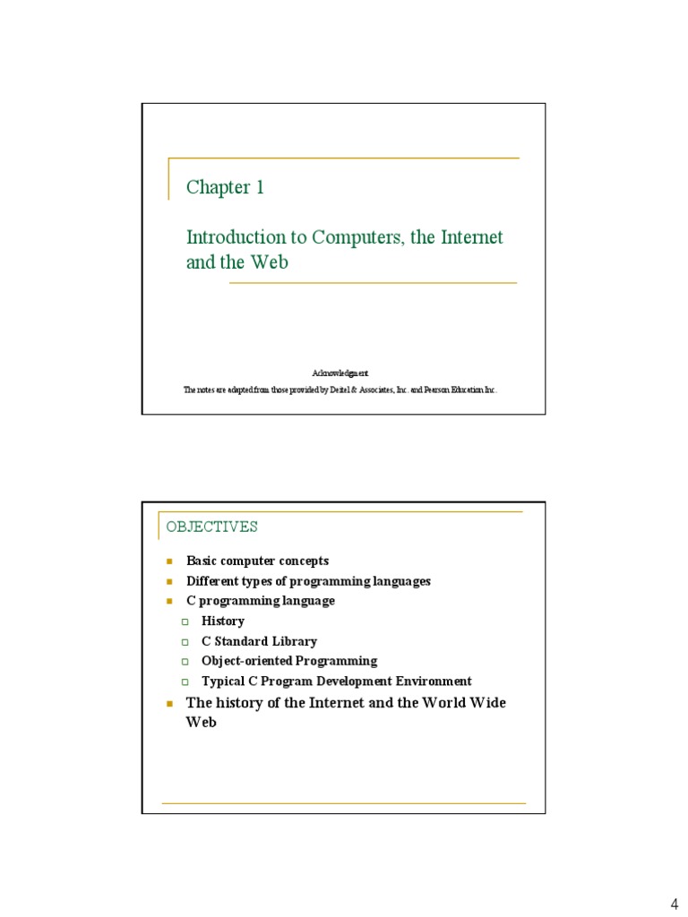Introduction To Computers, The Internet and The Web: Objectives | PDF ...