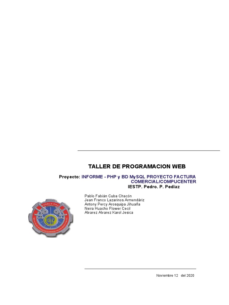 Proyecto PHP y Mysql | PDF | Php | Mi sql