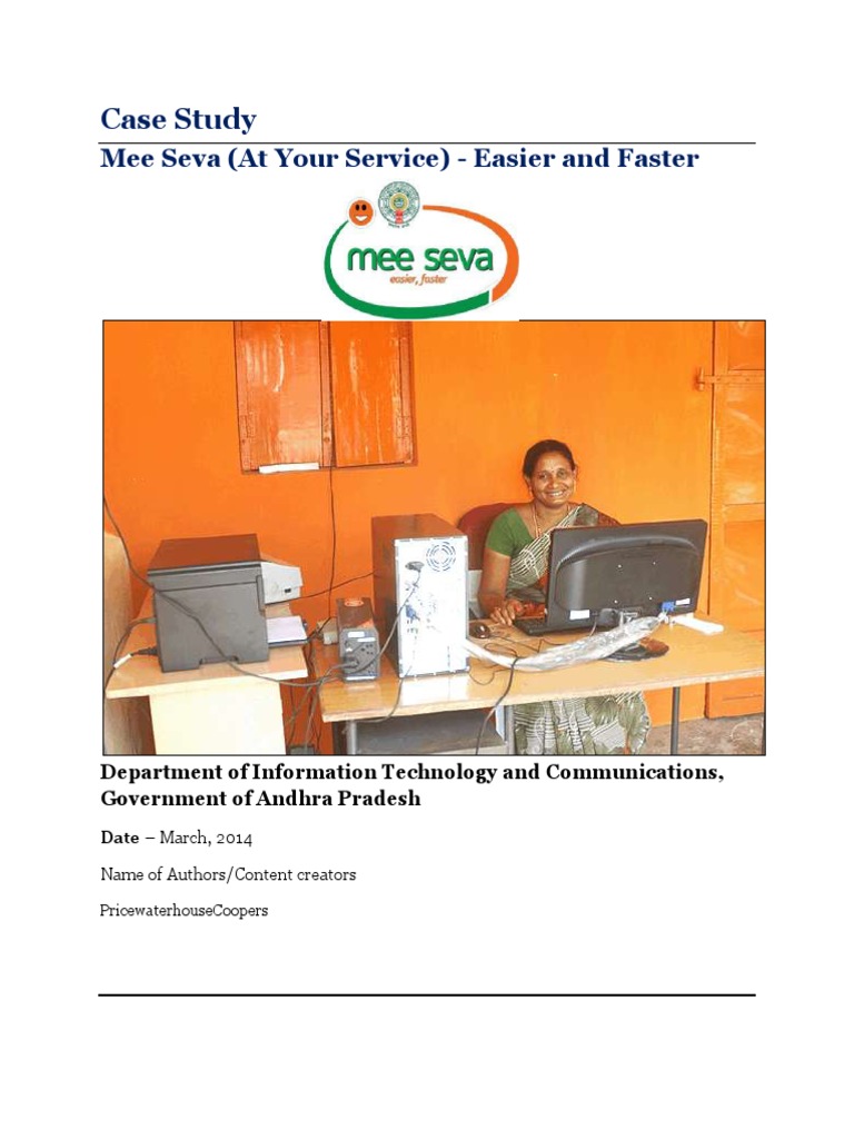 MeeSeva - Case Study - Updated PDF | PDF | Business | Computing
