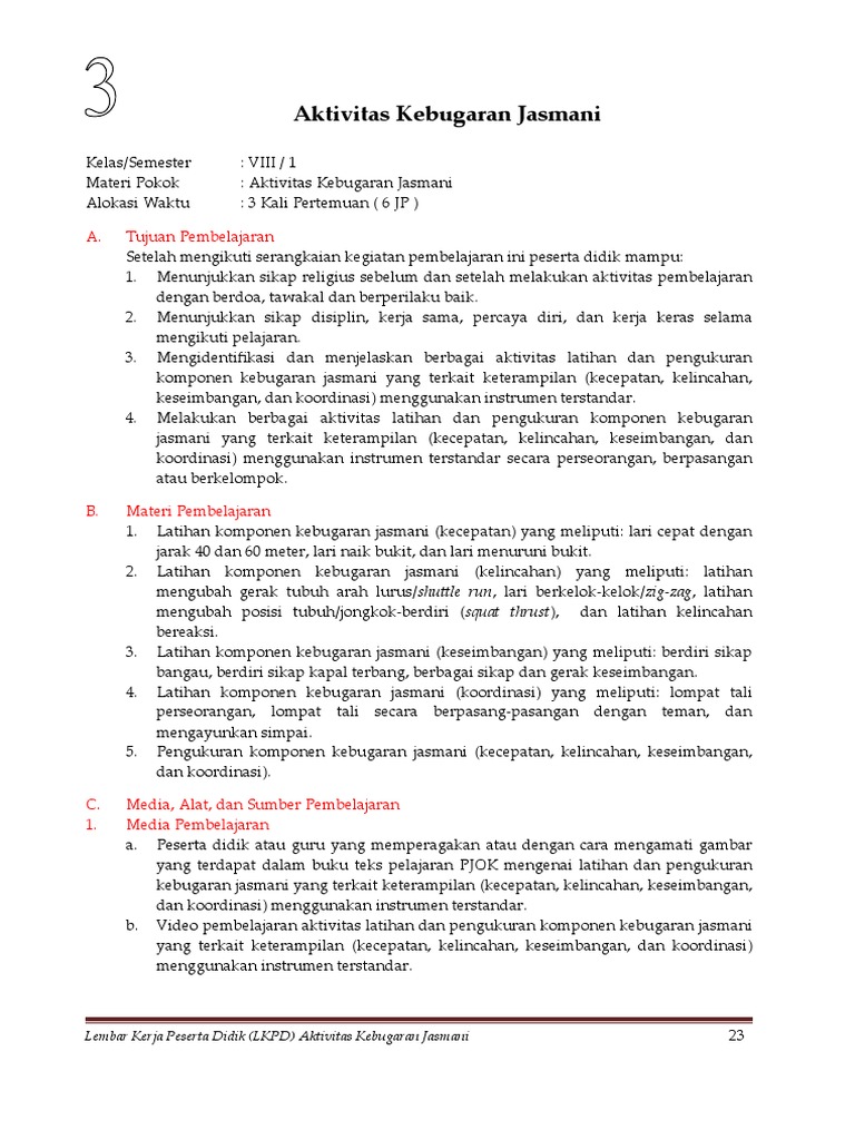 03 LKPD Akt. Kebugaran Jasmani | PDF