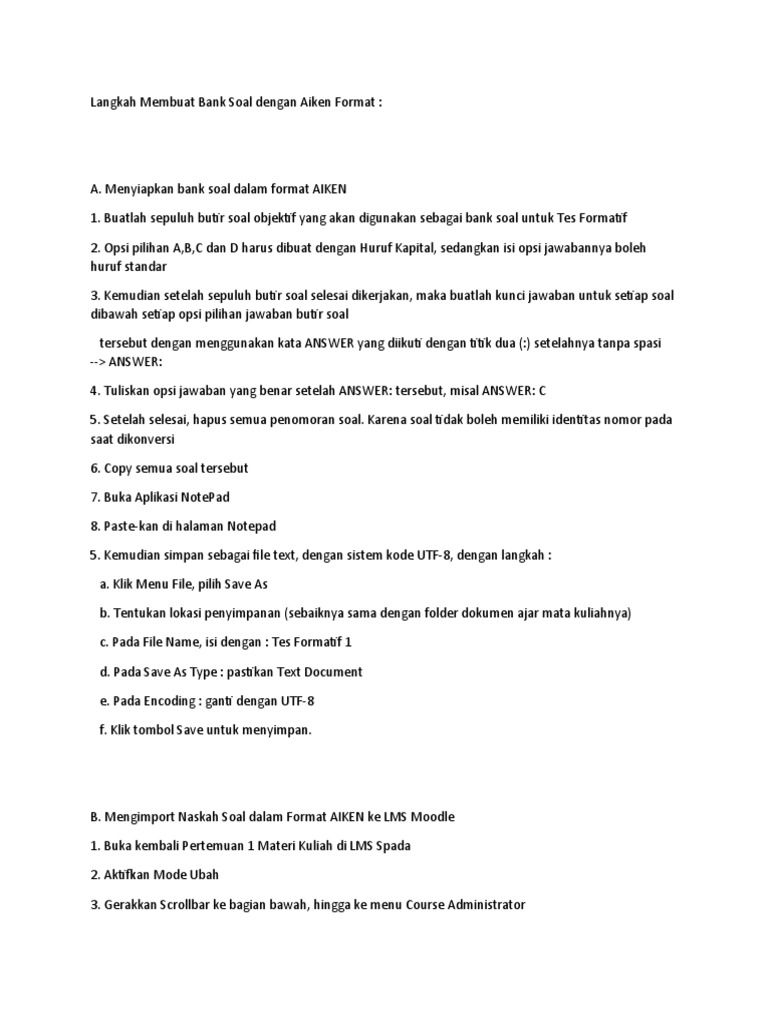 Langkah Membuat Bank Soal Dengan Aiken Format | PDF