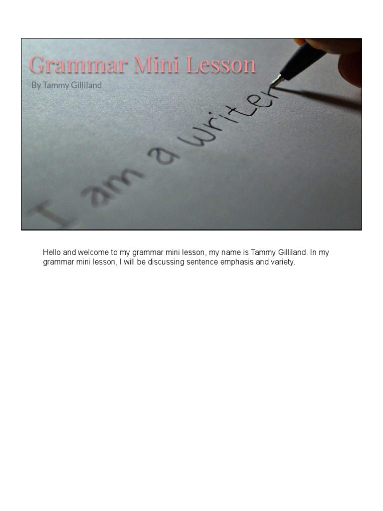 Grammar Mini Lessons 1 | PDF | Sentence (Linguistics) | Syntax