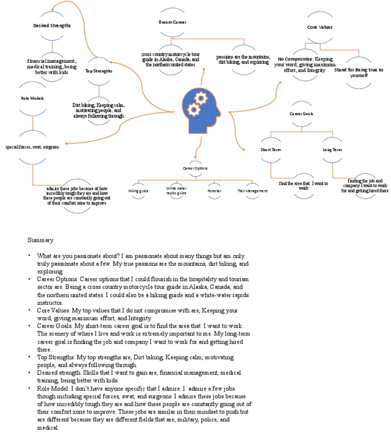 Core Values Desired Strengths: Dream Career | PDF | Goal | Business