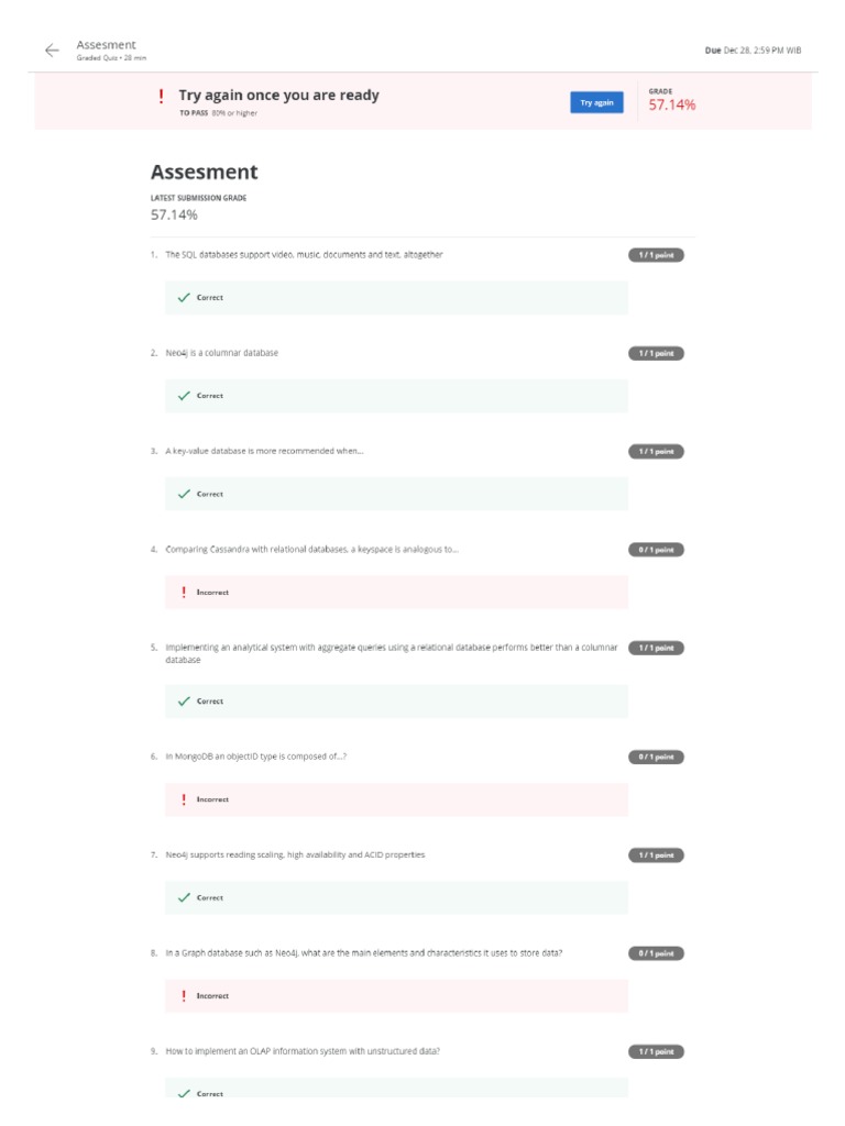 Screencapture Coursera Org Learn Nosql Databases Exam arRCI Assesment Attempt 2020 11 26 15 - 06 ...