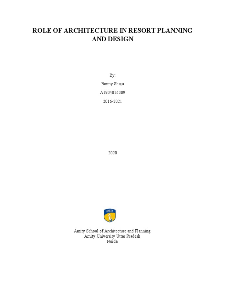 Role of Architecture in Resort Planning and Design | PDF | Tourism | Spa