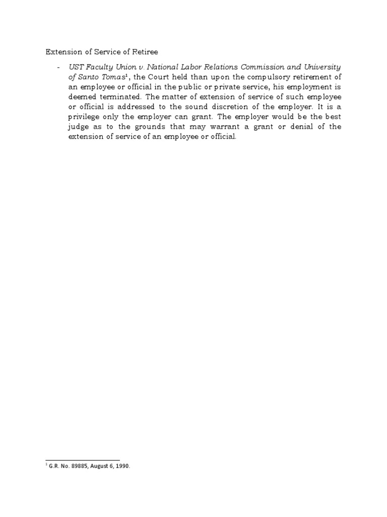 Extension of Service of Retiree | PDF