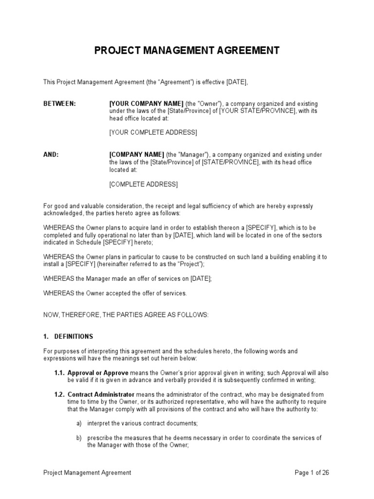 Project Management Agreement | Download Free PDF | Liability Insurance ...