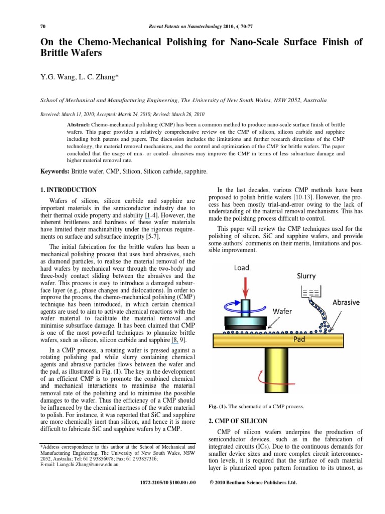 On The Chemo-Mechanical Polishing For Nano-Scale Surface Finish of ...