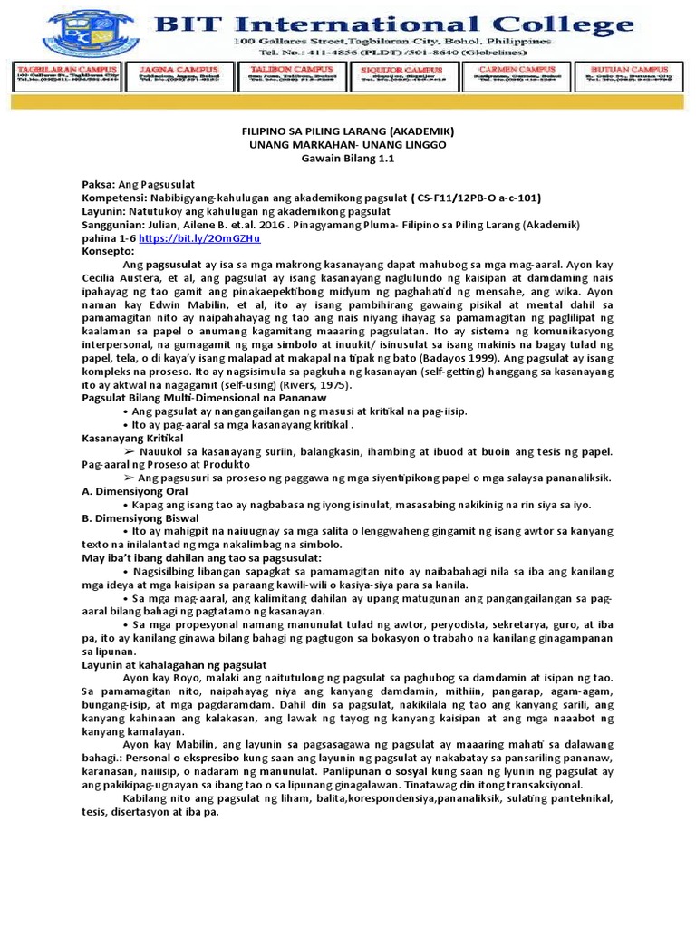 Filipino 12 Module | PDF