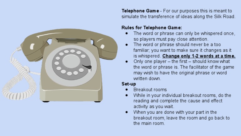 Telephone Game Instructions for Activity | PDF