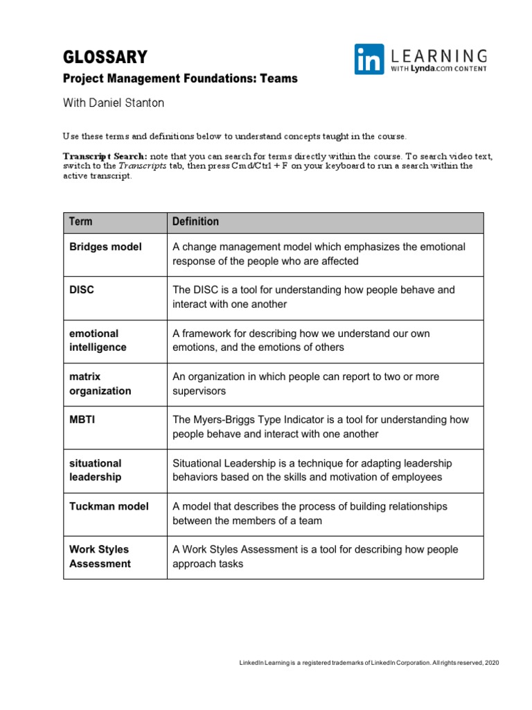 Project Management Foundations: Teams | PDF | Self-Improvement ...