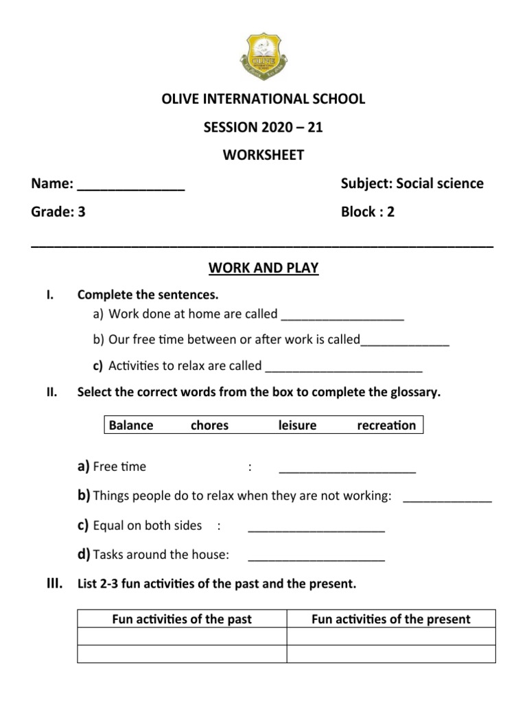 Grade 3 Social Science Worksheet | PDF | Art