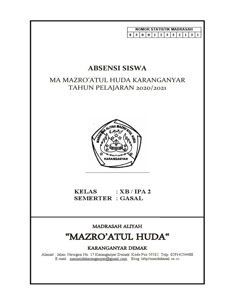 Cover Absensi Siswa | PDF