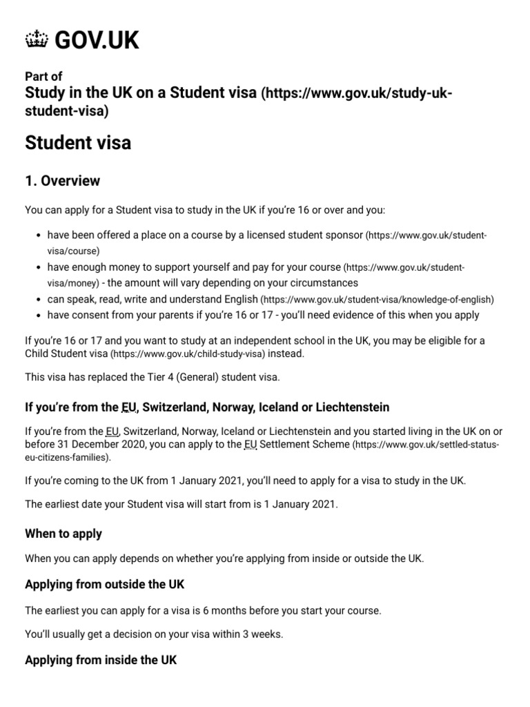UK Student Visa Guide | PDF | Travel Visa | Academic Degree