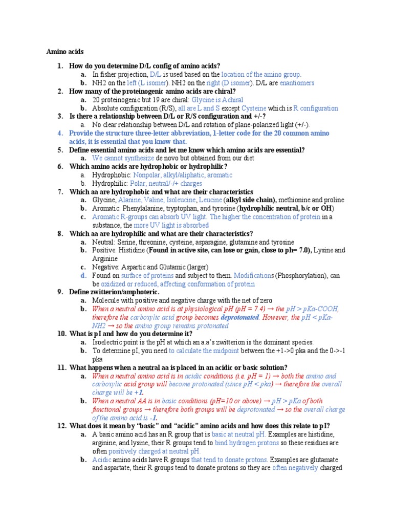 MCAT Amino Acids and Protein Structures | PDF | Alpha Helix | Amino Acid