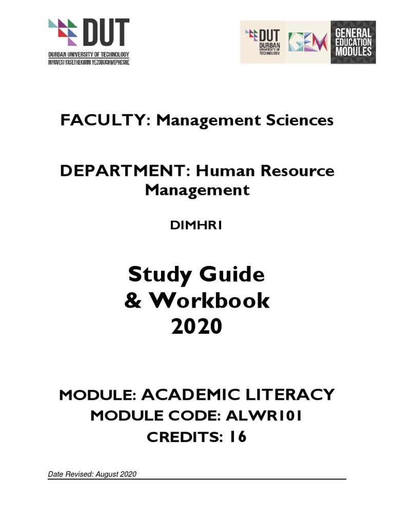 Academic Literacy Study Guide 2020 - Semester 2 | PDF | Academic ...