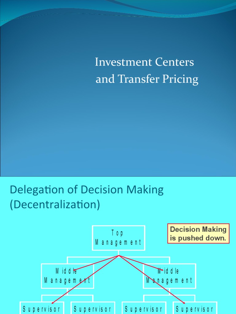 Investment Centers and Transfer Pricing | PDF | Return On Investment ...
