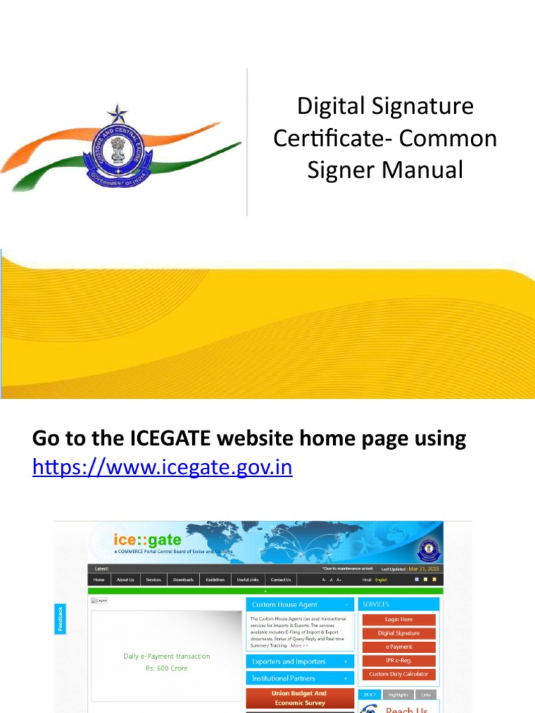 Digital Signature Certificate-Common Signer Manual | PDF