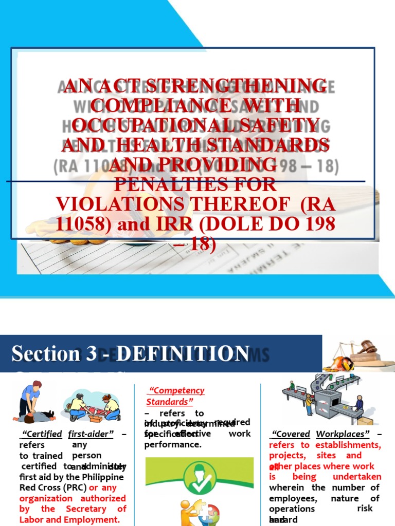 DOLE OSH Compliance and Standards Guide | PDF | Occupational Safety And ...